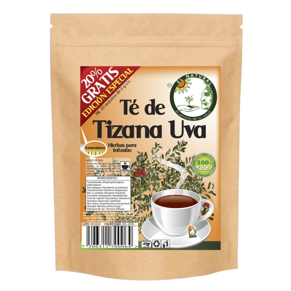 Té de Tizana Uva con 30 Sobrecitos El Natural - Tienda Online El Natural